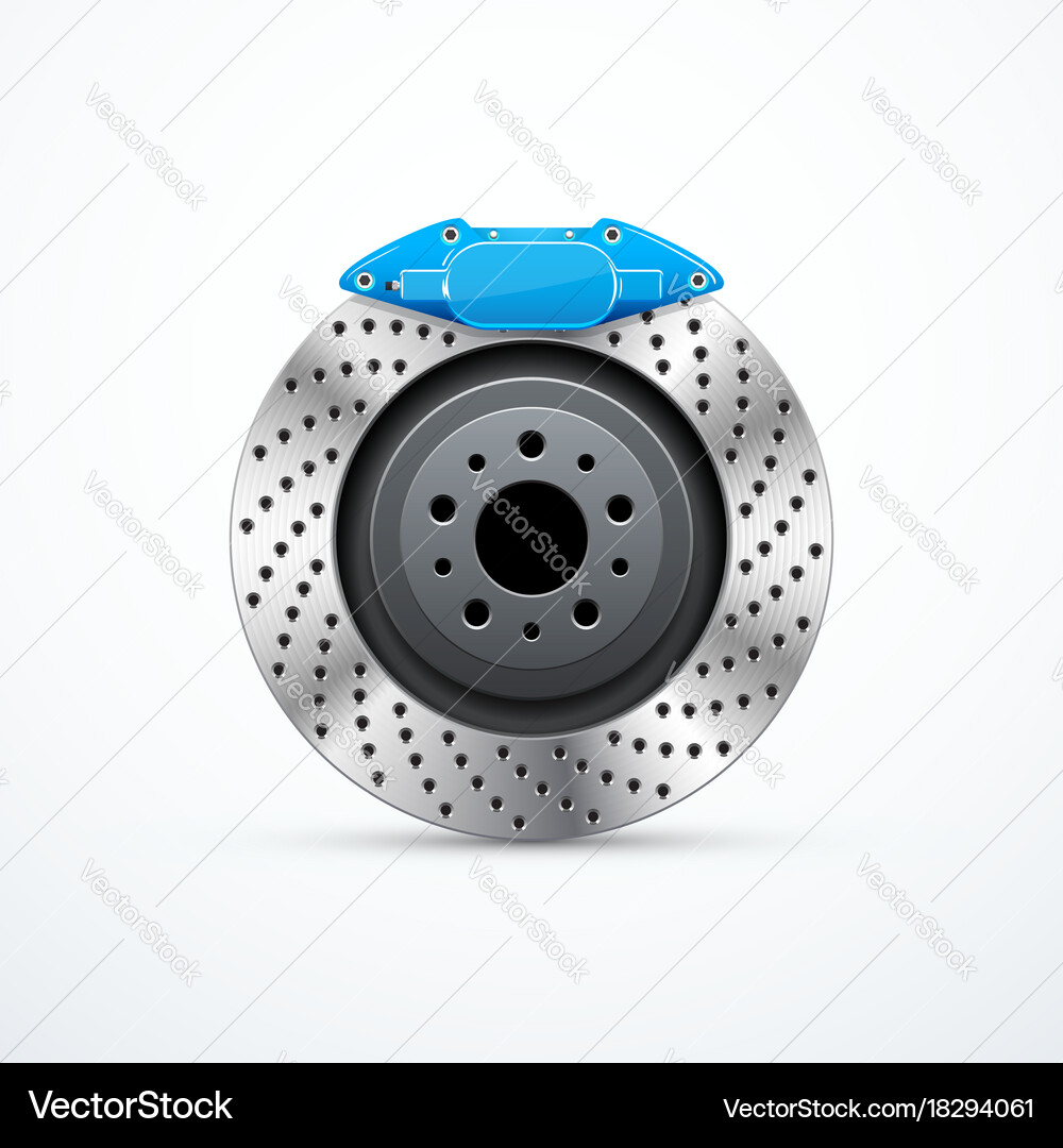 Brake disc with caliper Royalty Free Vector Image