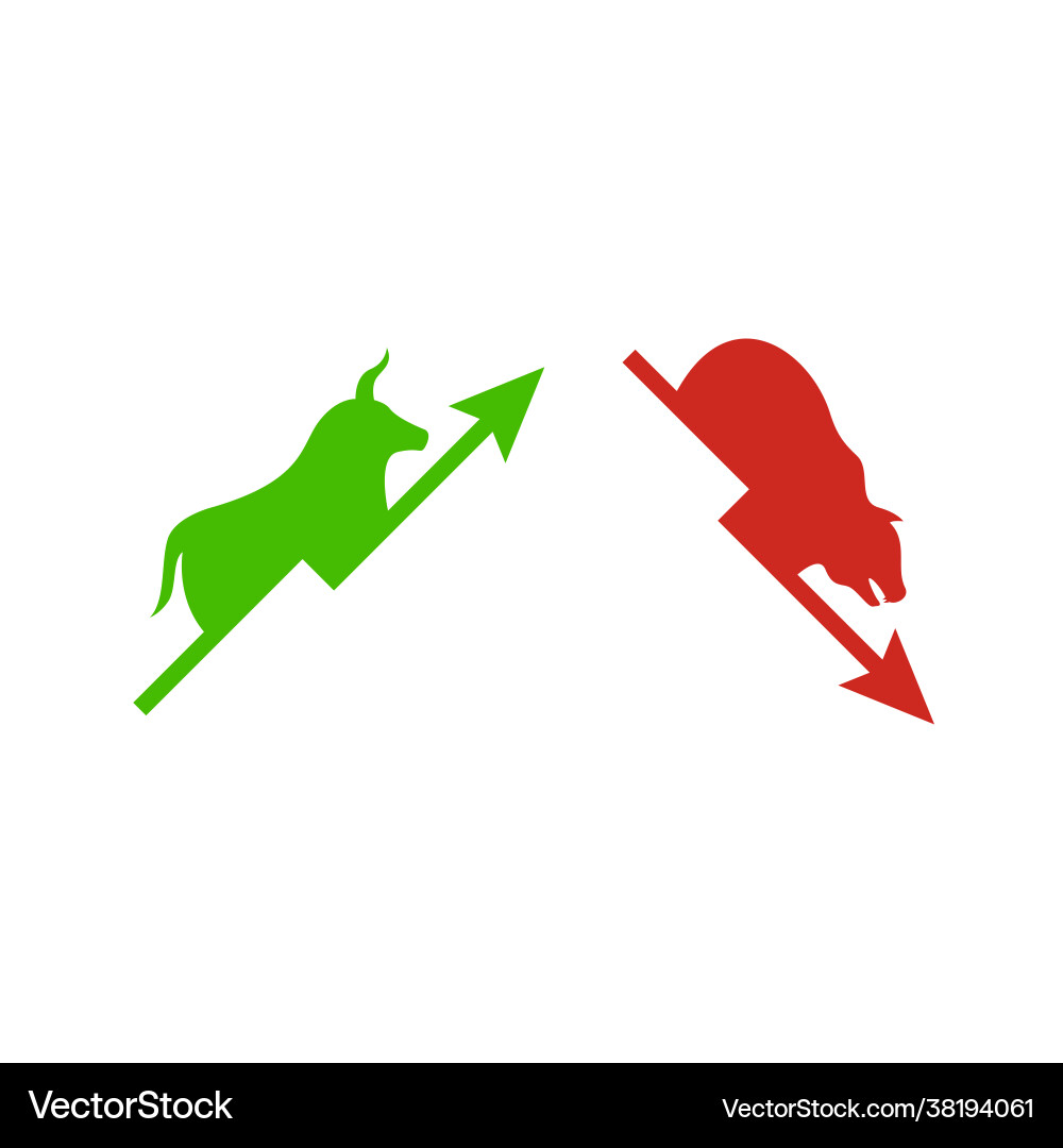 Bullish and bearish icon Royalty Free Vector Image
