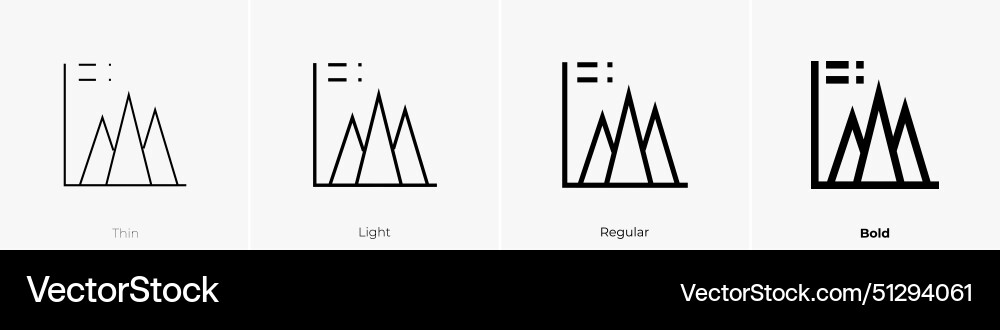 Diagram icon thin light regular and bold style Vector Image