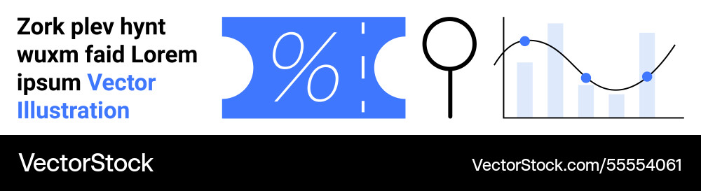 Discount coupon data analysis chart and search Vector Image
