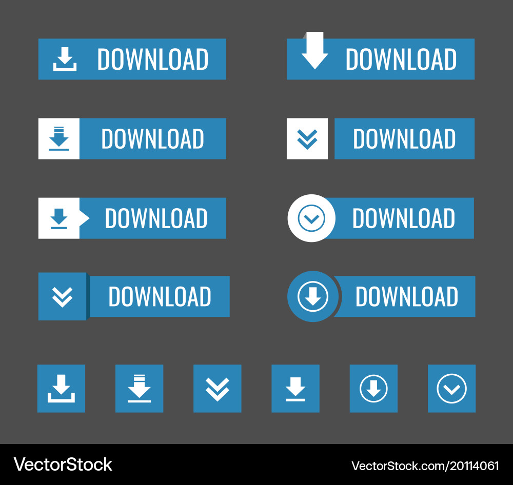 Download buttons set Royalty Free Vector Image
