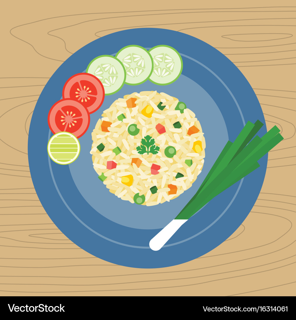 Fried rice Royalty Free Vector Image - VectorStock