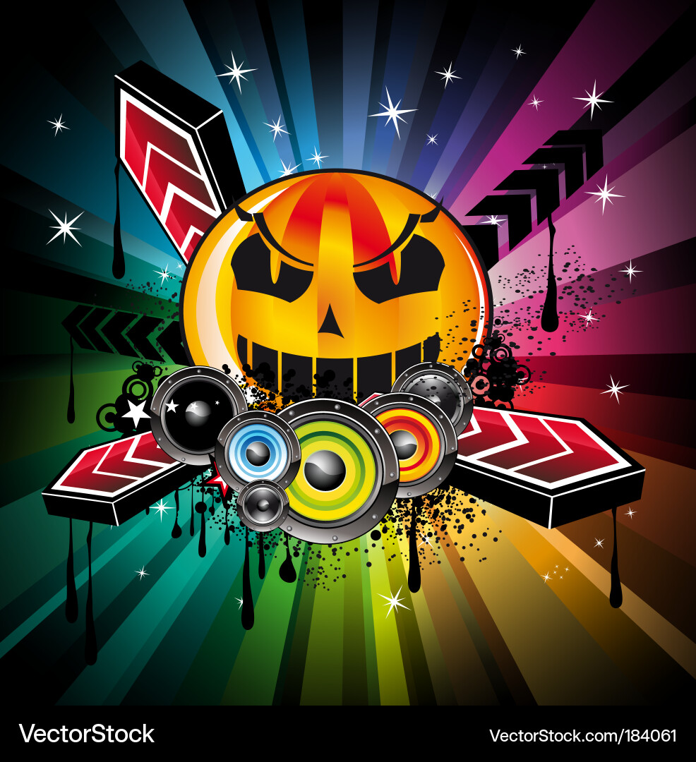 Halloween disco background Royalty Free Vector Image