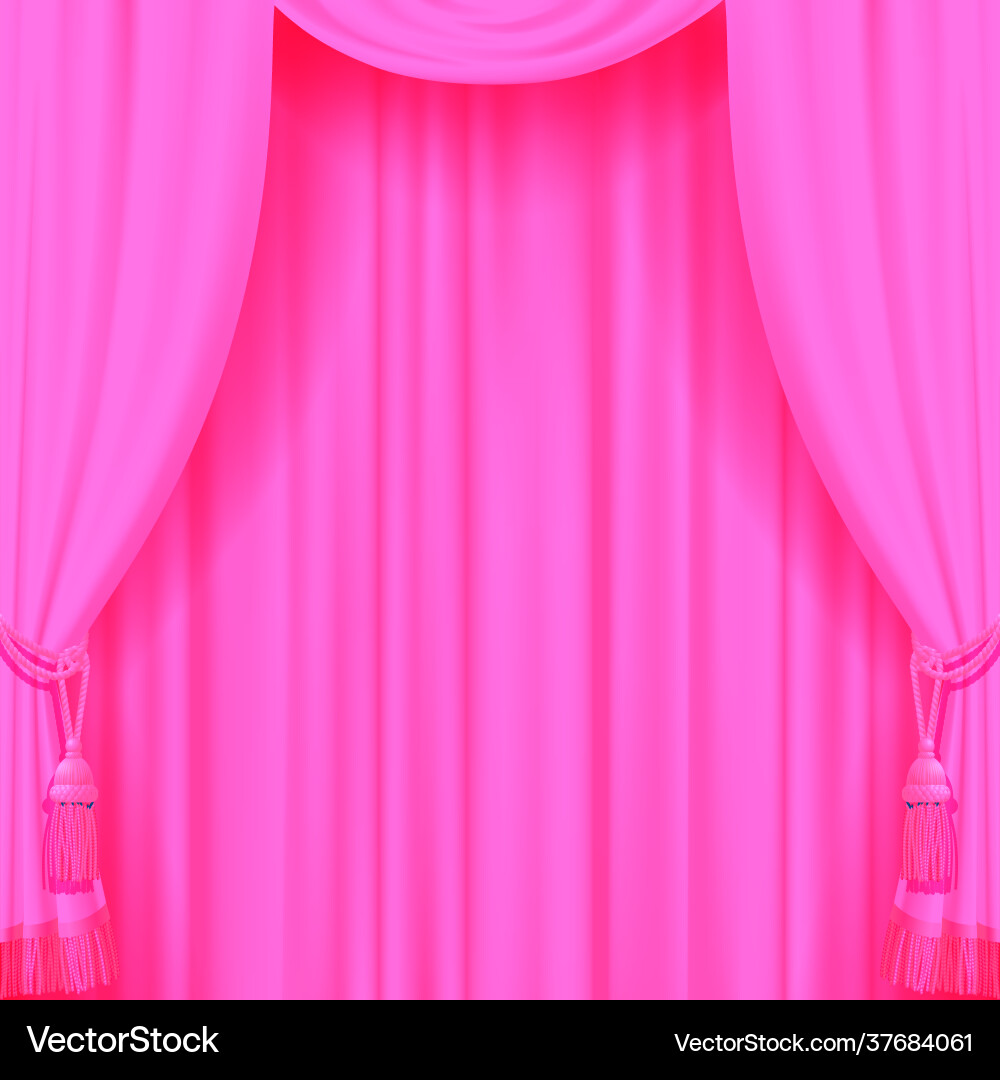 Light pink curtain with tassels Royalty Free Vector Image