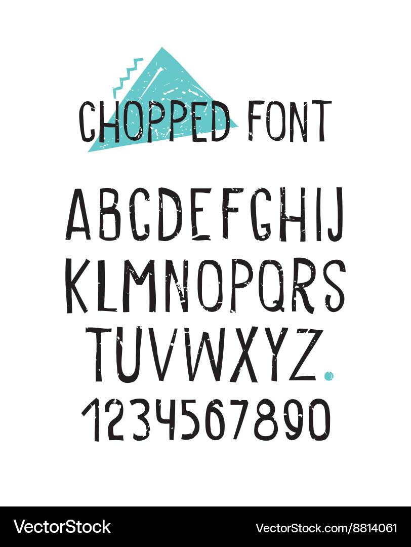 Line simple chopped font universal alphabet Vector Image