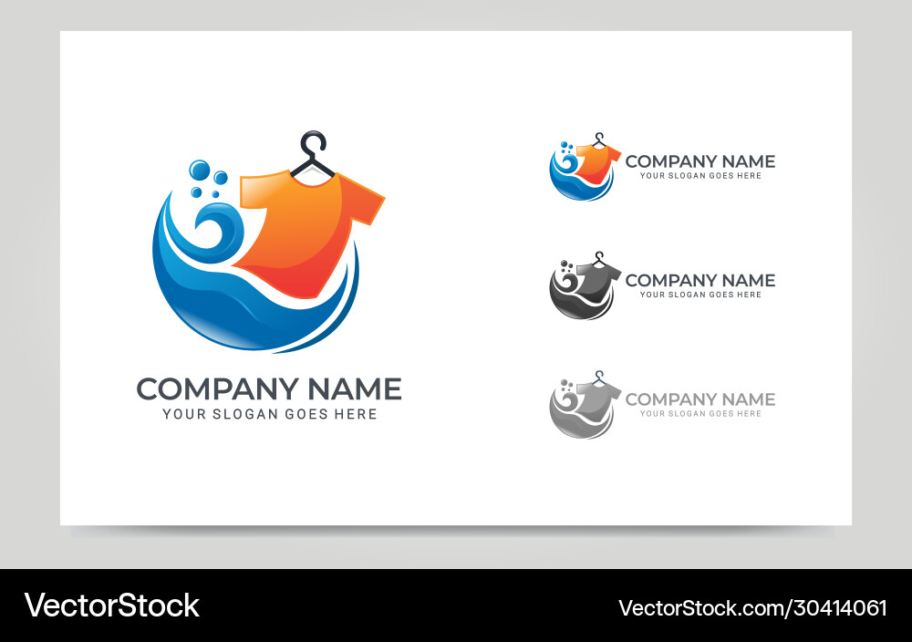 Modern laundry logo design editable Royalty Free Vector
