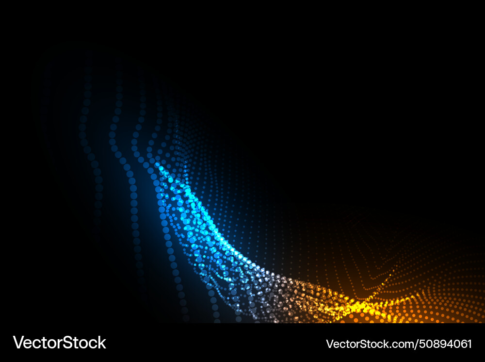 Wavy style shiny particles wallpaper in dynamic Vector Image