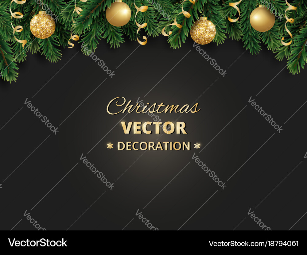 Winter holiday background border with christmas Vector Image