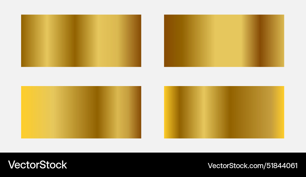Yellow gold gradients golden metallic Royalty Free Vector