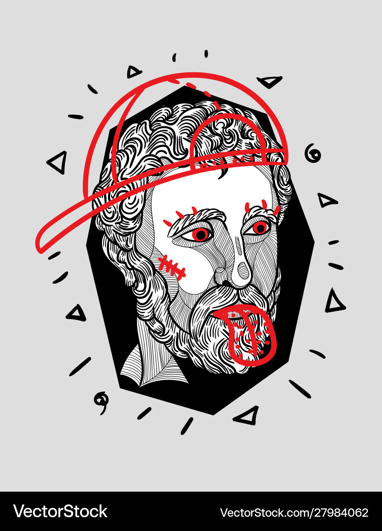 Agora modern classical sculpture design printing Vector Image