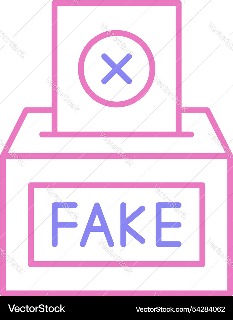 Fake line two colour icon Royalty Free Vector Image