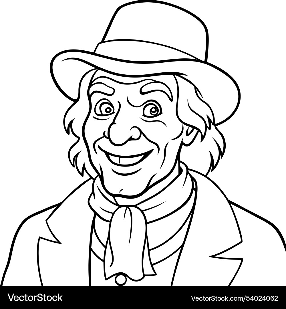 Image of a happy and friendly ebenezer scrooge Vector Image