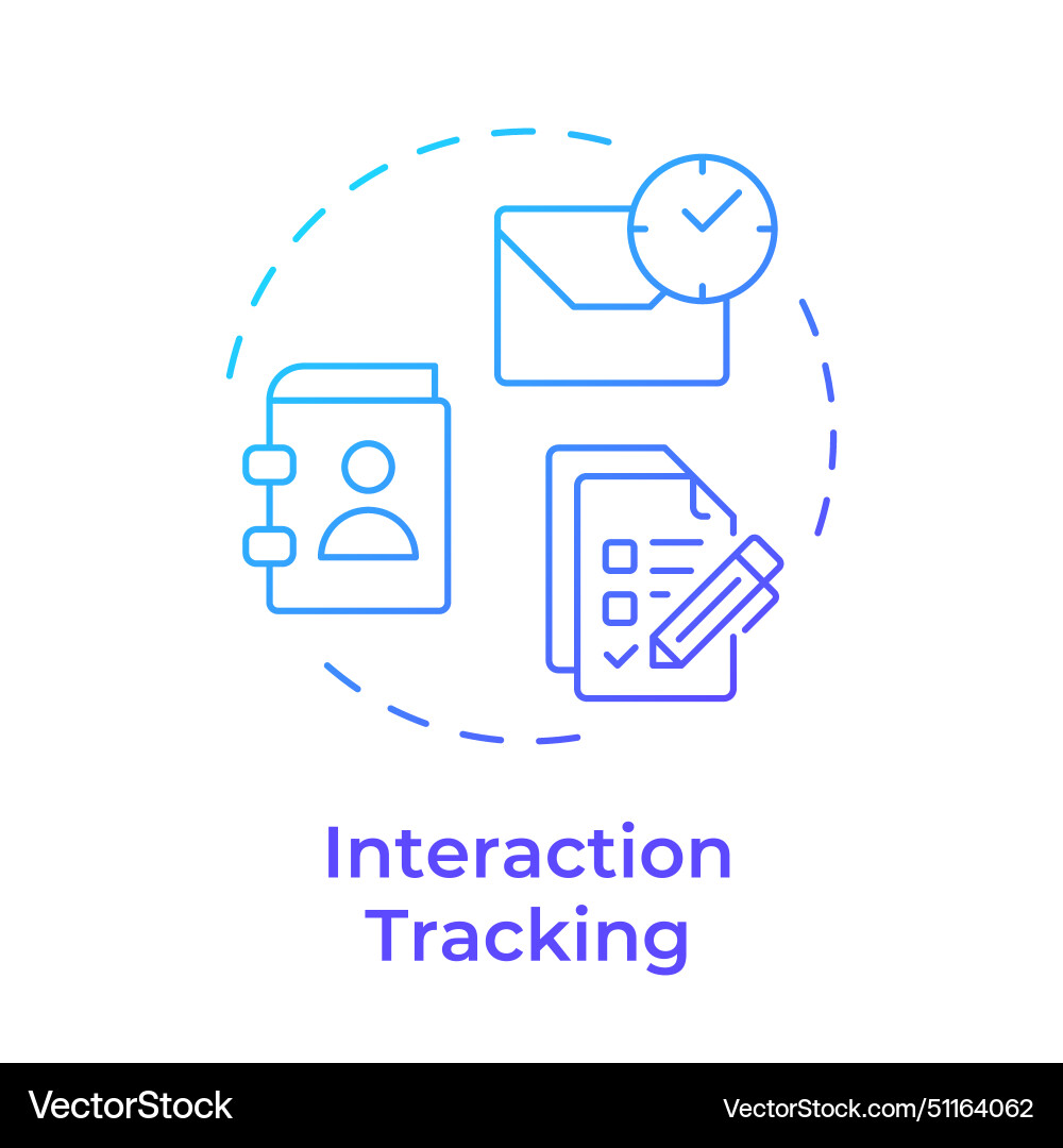 Interaction tracking blue gradient concept icon Vector Image