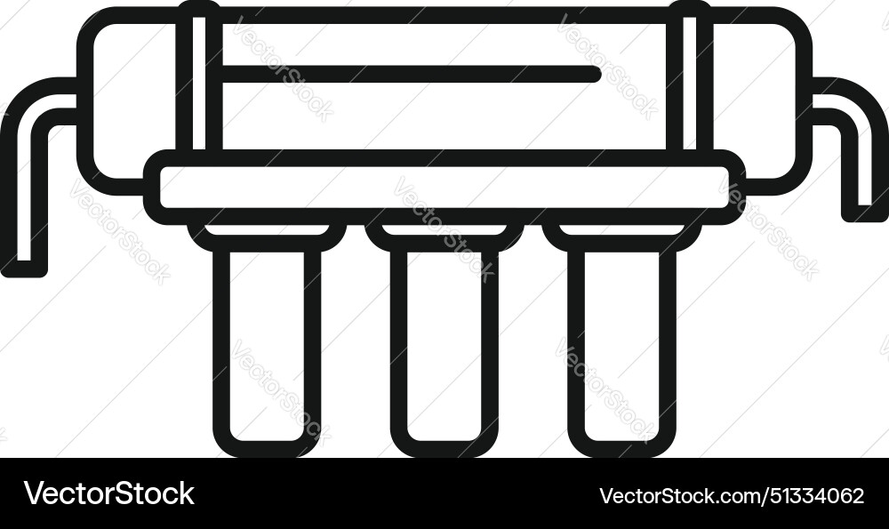 Line art of a water filter Royalty Free Vector Image