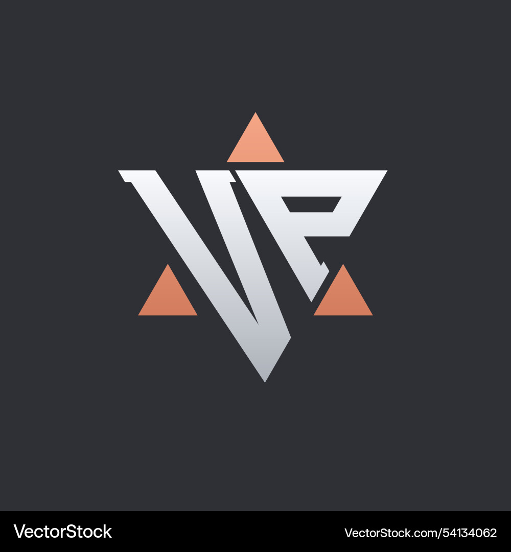 Modern vp letter logo design with geometric Vector Image
