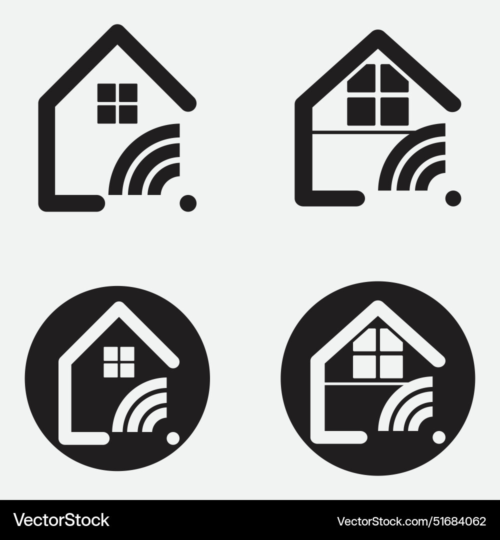 Smart home logo design Royalty Free Vector Image