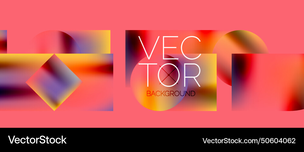 Squares and circles design fluid color gradients Vector Image