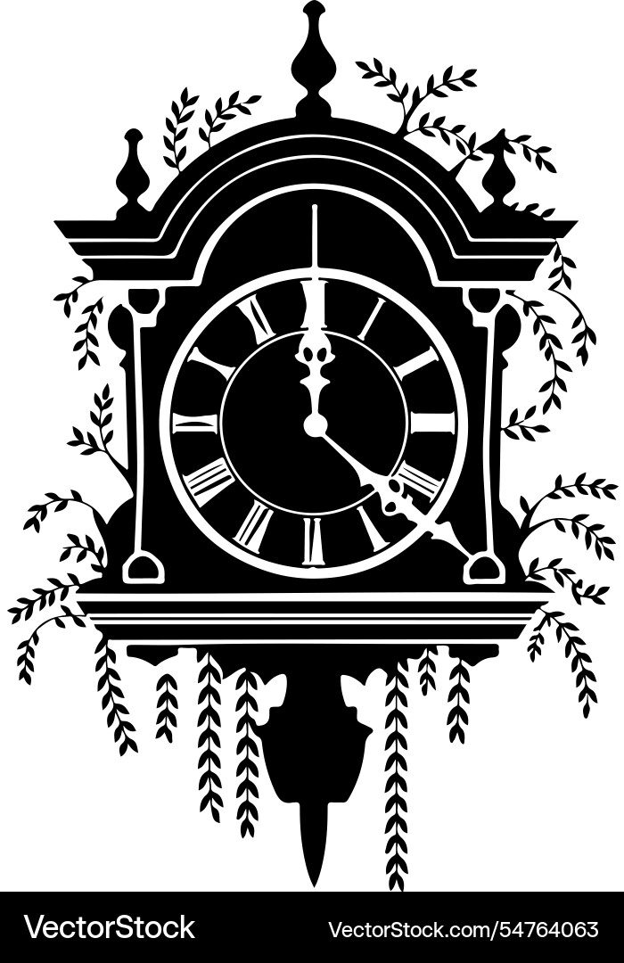 Classic wall clock silhouette Royalty Free Vector Image