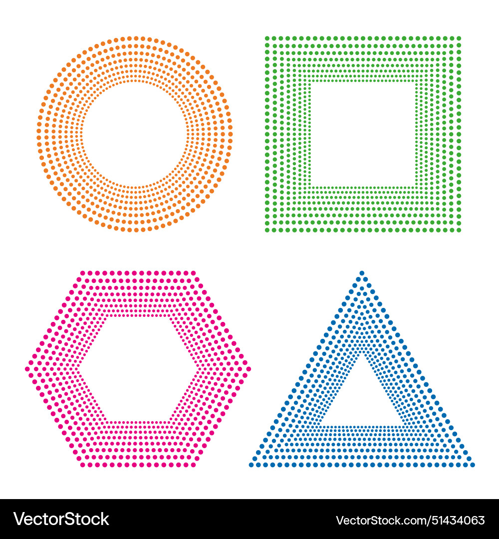 Colorful geometric dot patterns collection Vector Image