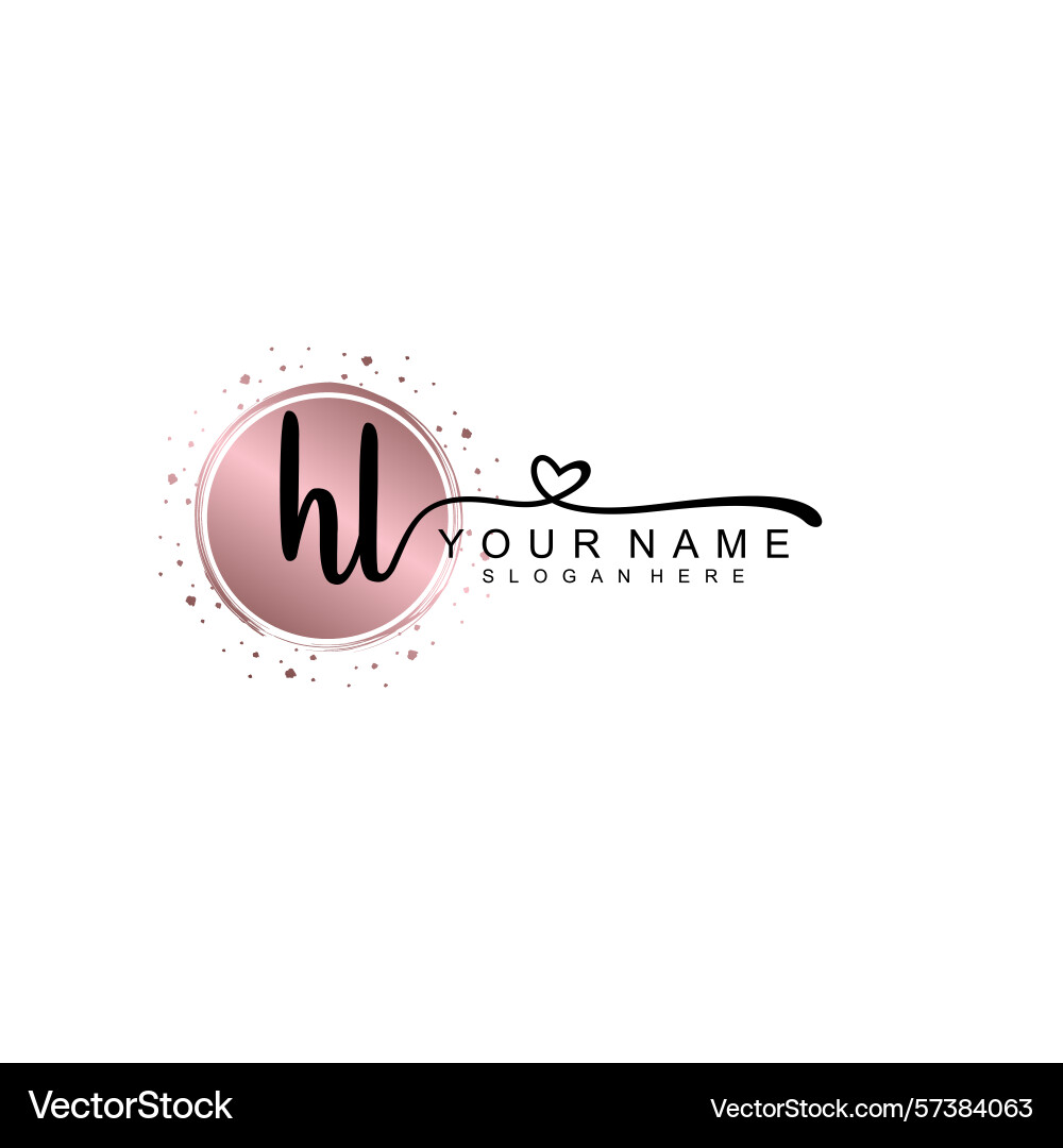 Elegant hl initial logo collection with modern Vector Image