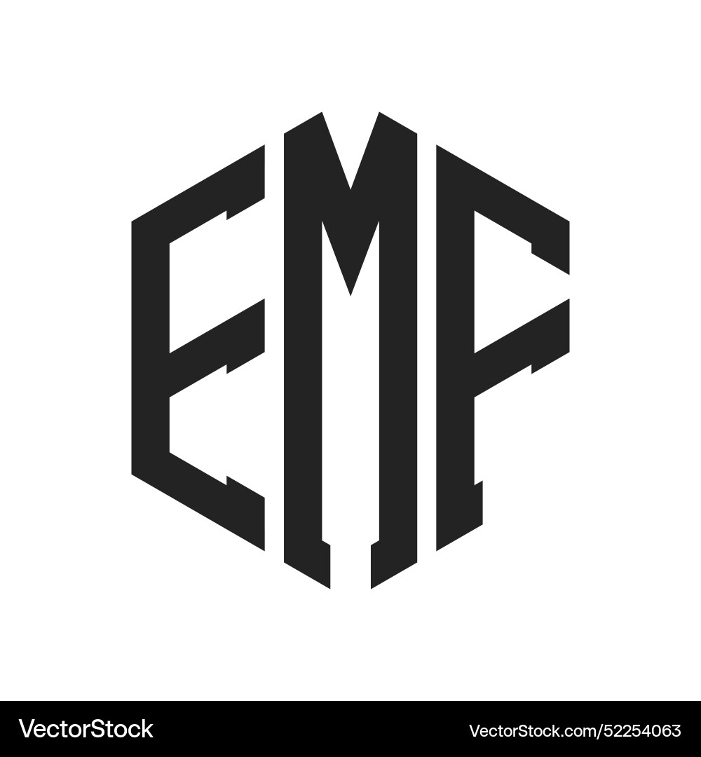 Emf logo design initial letter monogram Royalty Free Vector