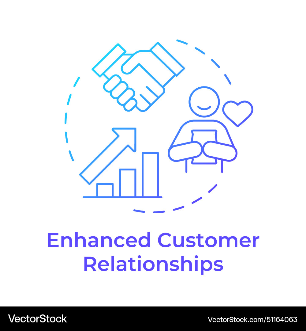 Enhanced customer relationships blue gradient Vector Image