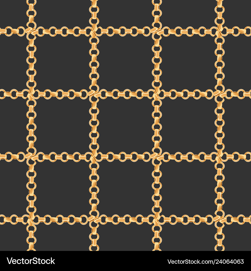 Golden chains fashion fabric seamless pattern Vector Image