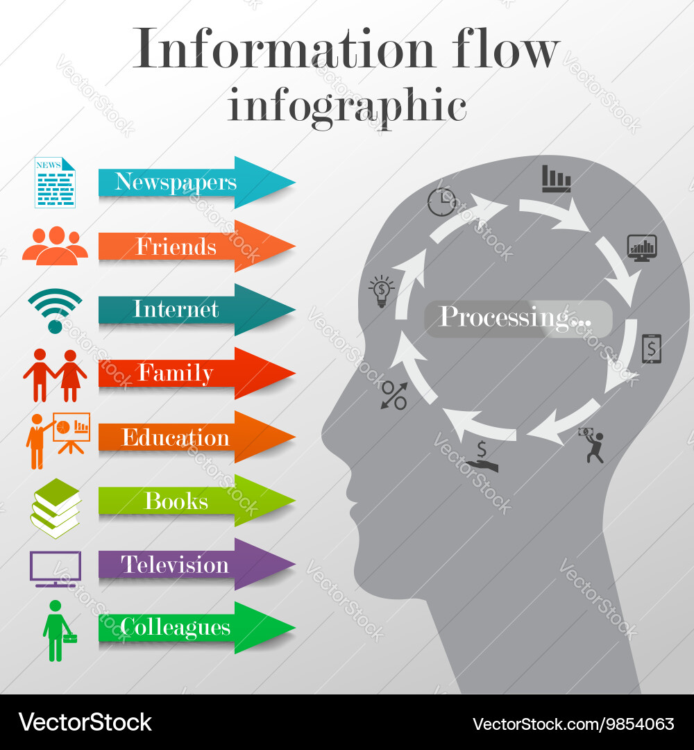 Information flow infographic Royalty Free Vector Image