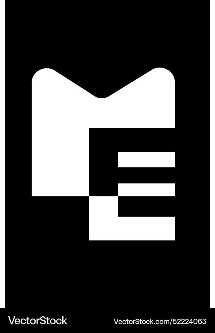 Me letter logo design Royalty Free Vector Image