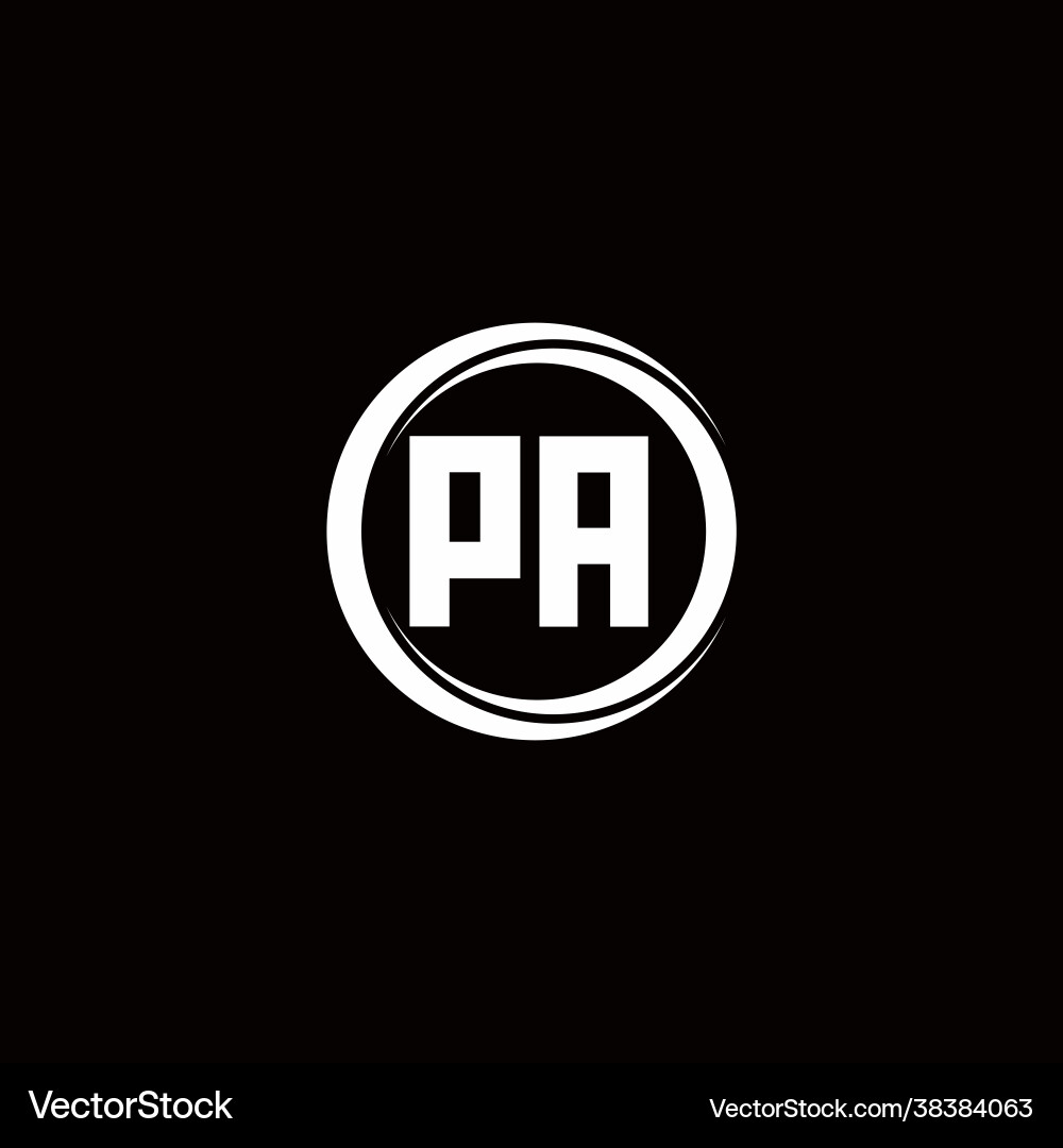 Pa logo initial letter monogram with circle slice Vector Image