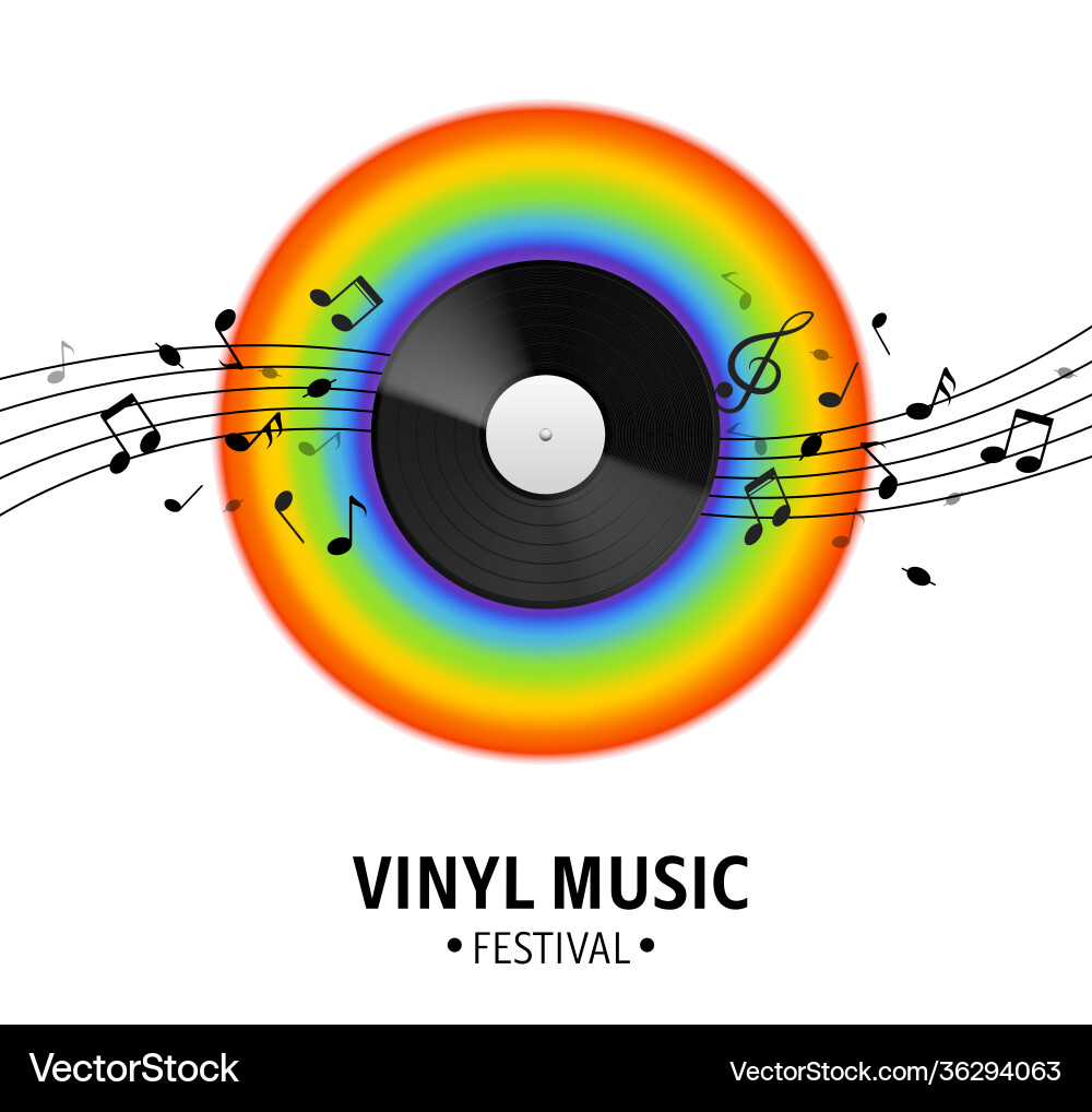 Vinyl record realistic musical retro disk Vector Image