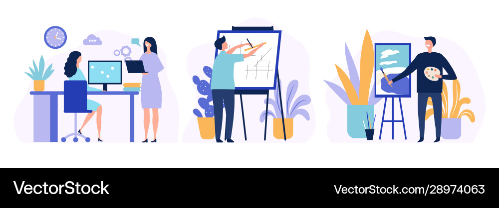 Visual art concept design projects digital Vector Image
