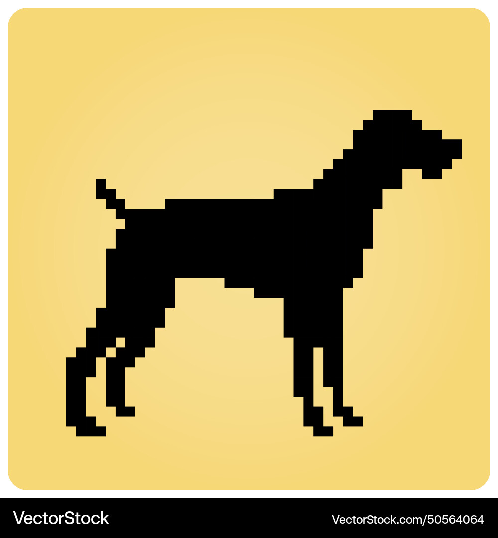 8 bit pixels dog silhouette animal Royalty Free Vector Image
