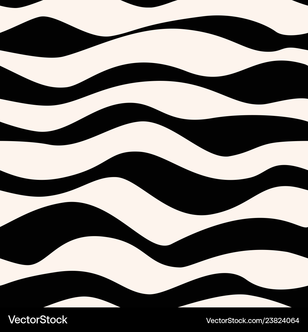 Abstract black waves seamless pattern Royalty Free Vector