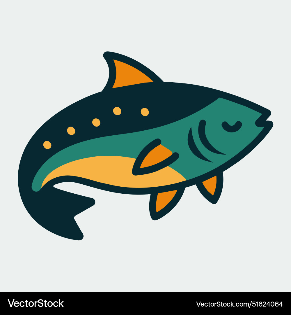 Brook trout fish sleeps icon Royalty Free Vector Image