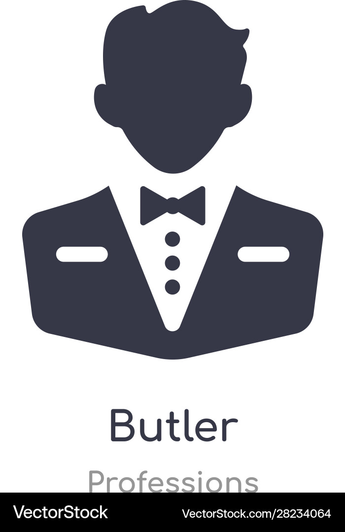 Butler Icon - Service Symbol Royalty Free Vector Image
