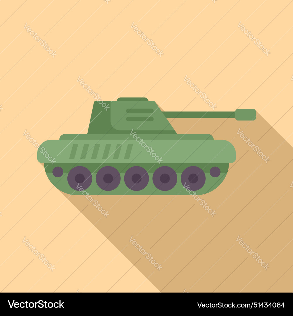 Cartoon military tank on beige background Vector Image