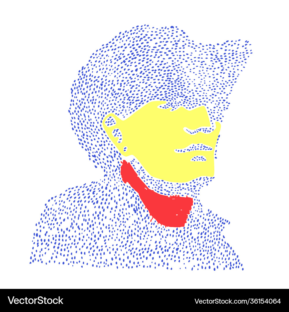 Cowboy art face in pointillism style Royalty Free Vector