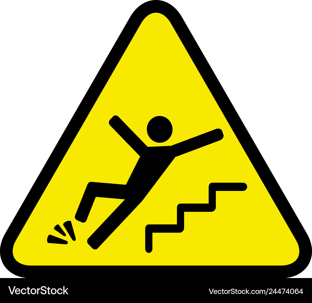 Falling Person Stair Danger Sign Royalty Free Vector Image