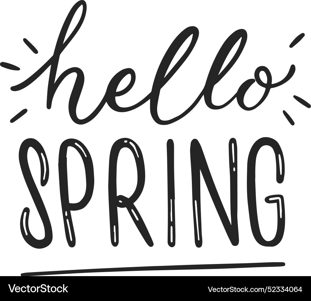 Hello spring lettering with photo style Royalty Free Vector