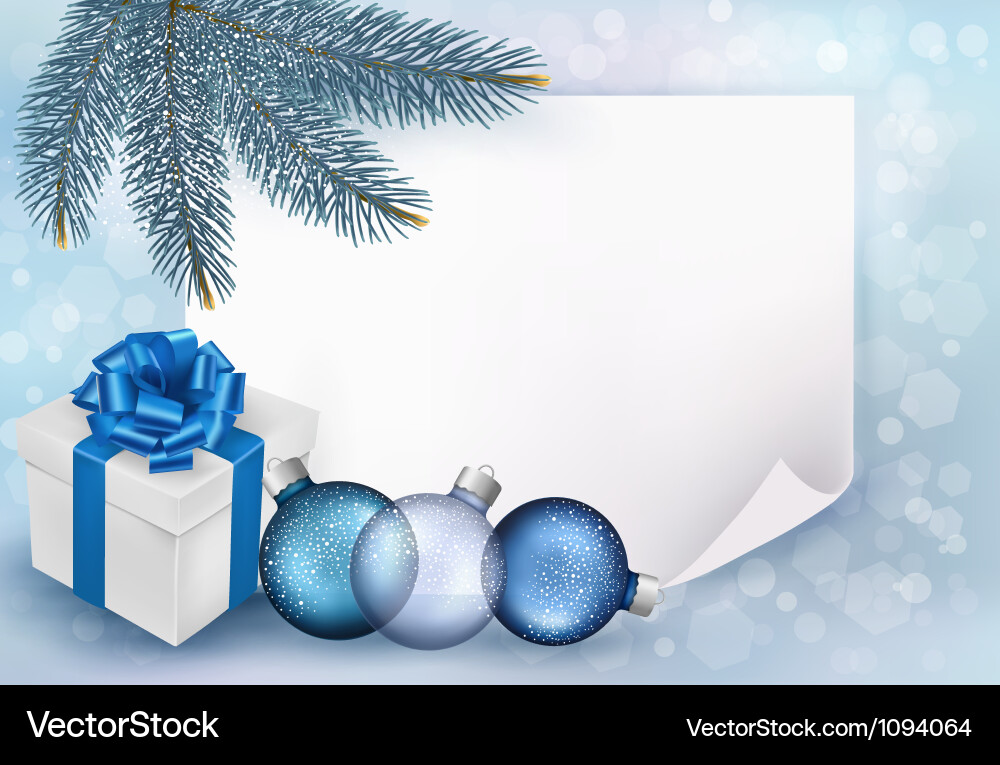 Holiday blue background with christmas sheet Vector Image