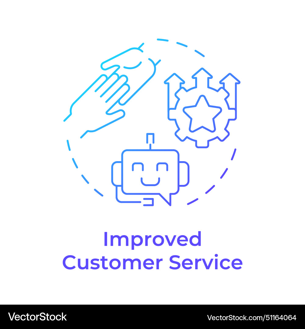 Improved customer service blue gradient concept Vector Image