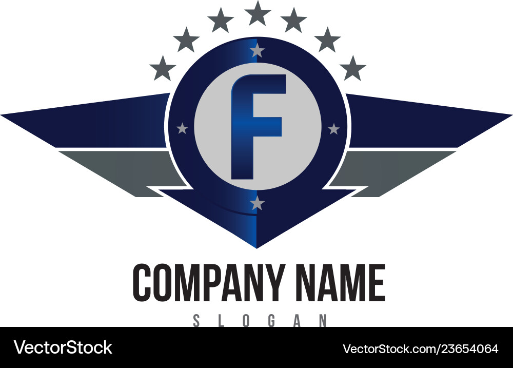 Buchstaben f Schild Logo Lizenzfreies Vektorbild