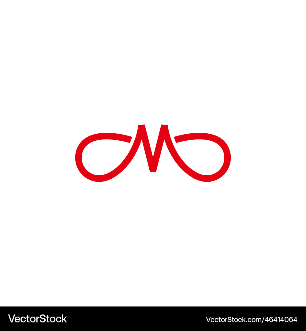 Letter m loop wings line logo Royalty Free Vector Image