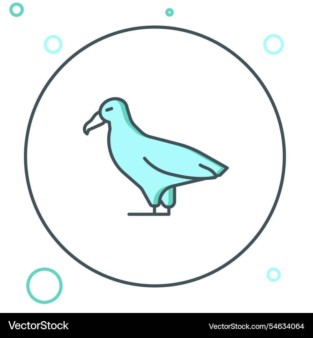 Line albatross icon isolated on white background Vector Image