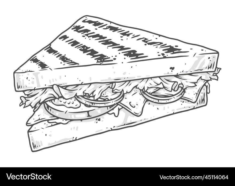 Lunch sandwich colorful label detailed Royalty Free Vector