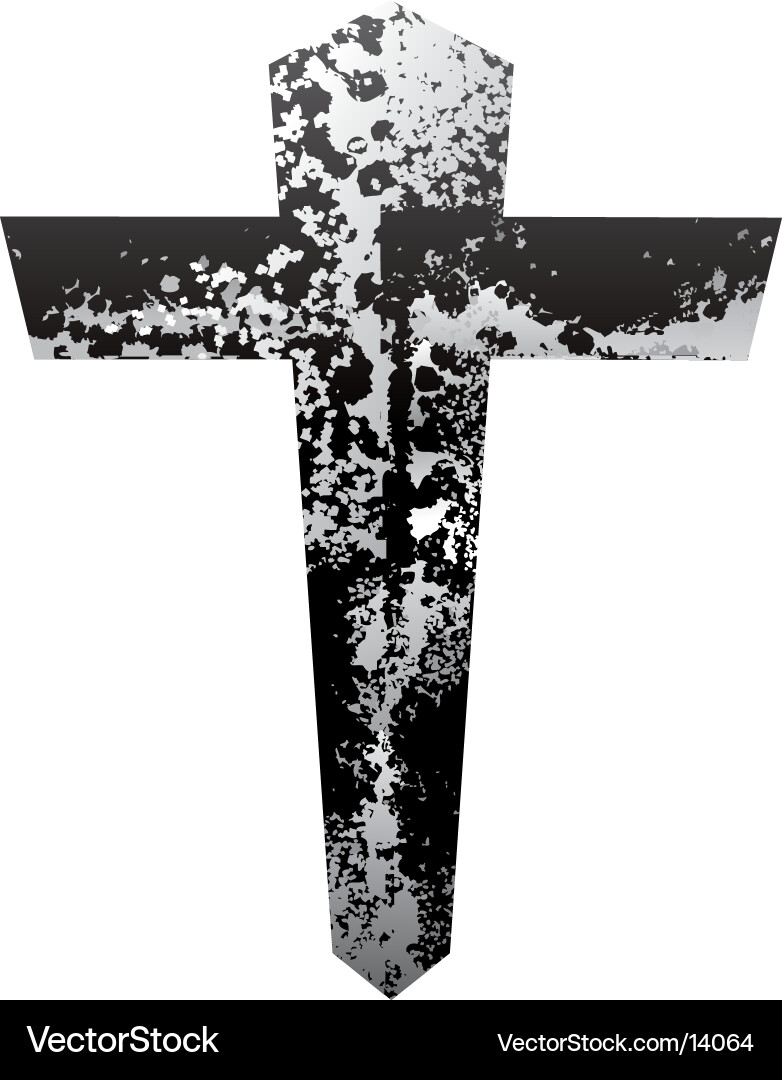 Ripped Stone Cross Royalty Free Vector Image - VectorStock