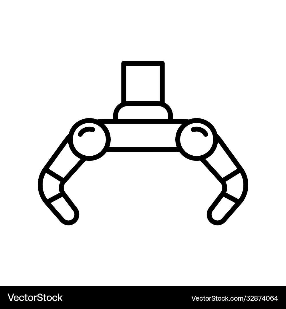 Robotic claw icon linear logo open grabber Vector Image