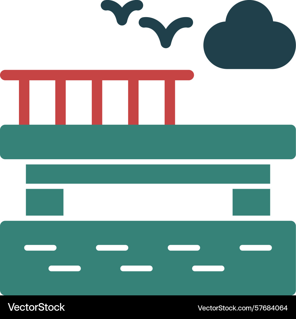 Wharf glyph multi color icon Royalty Free Vector Image