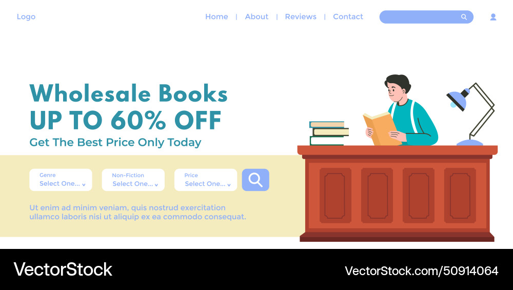 Wholesale books discount banner Royalty Free Vector Image